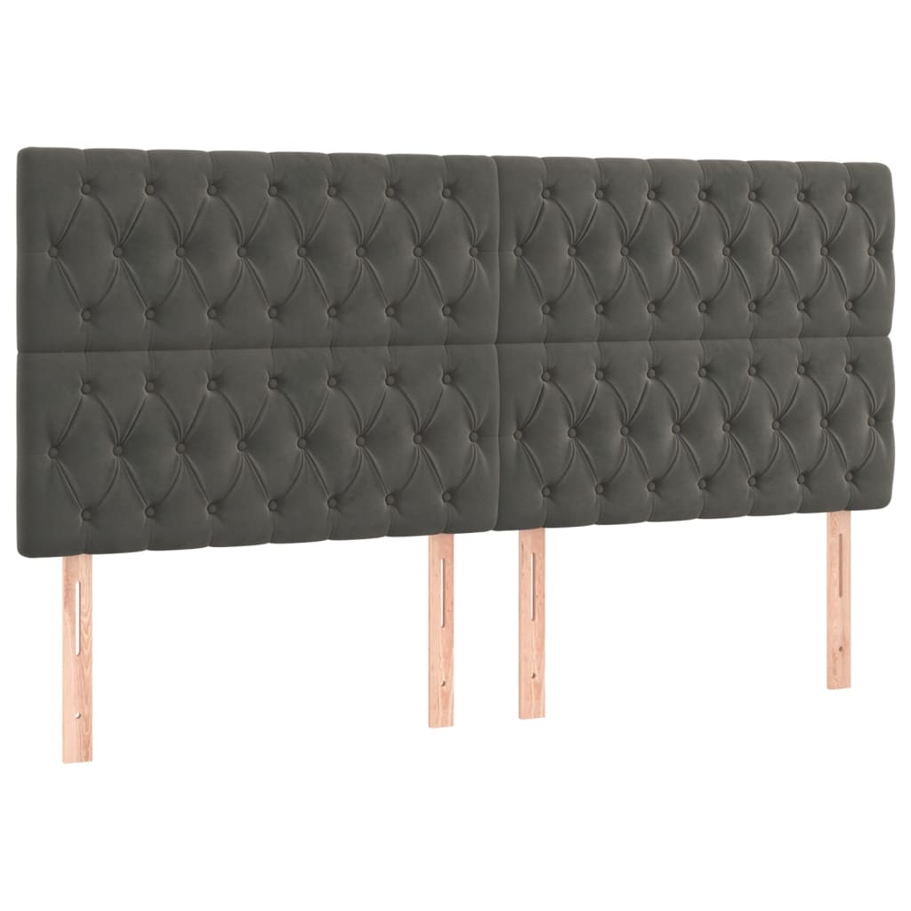 vidaXL voodipeatsid 4 tk, tumehall, 90x7x78/88 cm, samet | vidaXL.ee